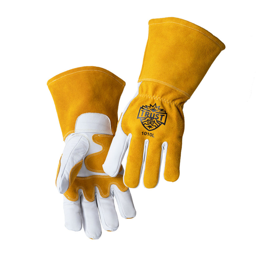 1010 PREMIUM TOP GRAIN SPLIT COWHIDE FLEECE LINED MIG WELDERS GLOVE ...
